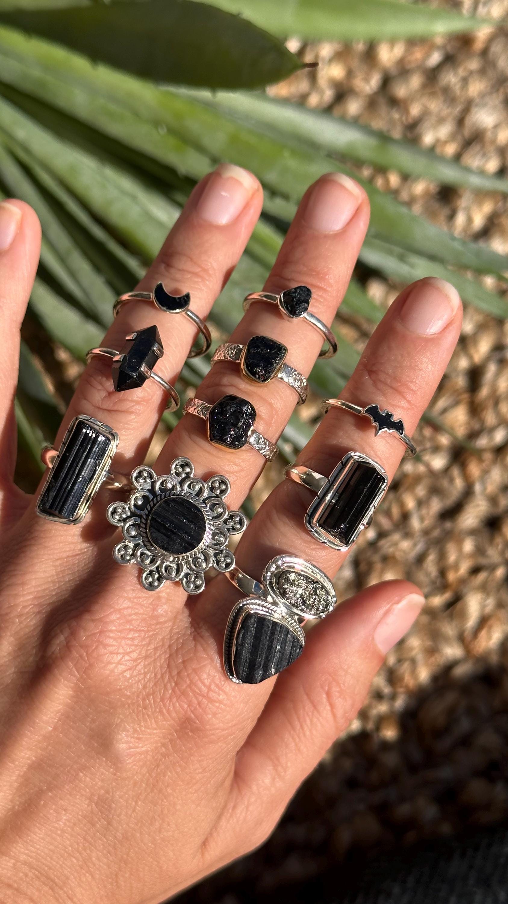 Black tourmaline ring etsy store