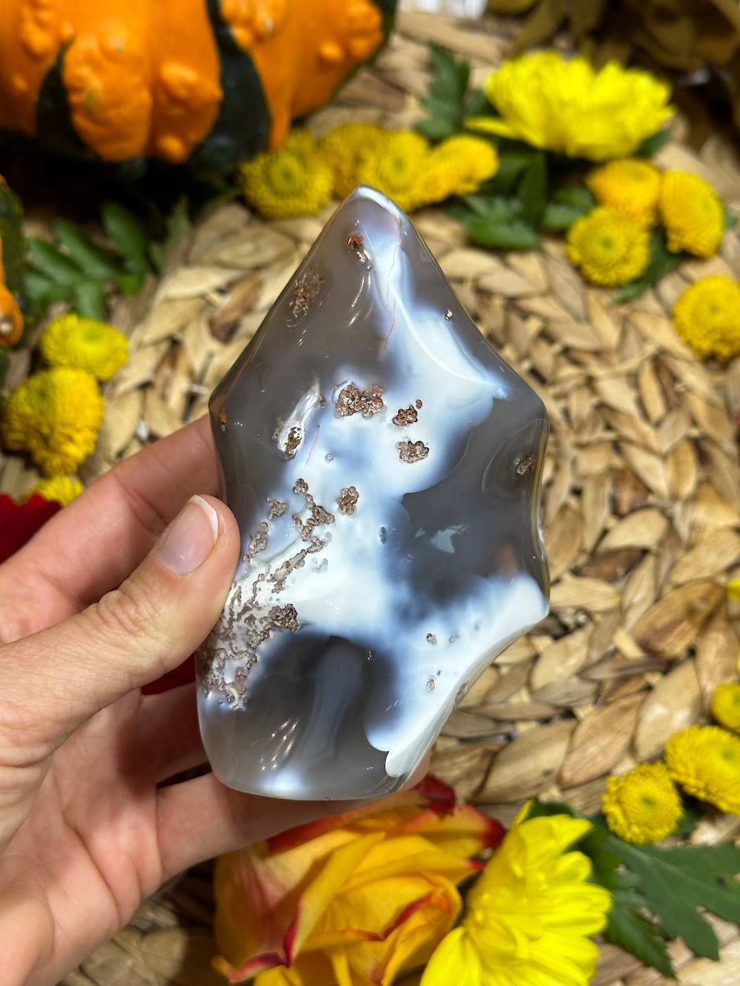 Orca Agate Flame, Sea Agate, Ocean Agate, Free Form, Healing Stone ...