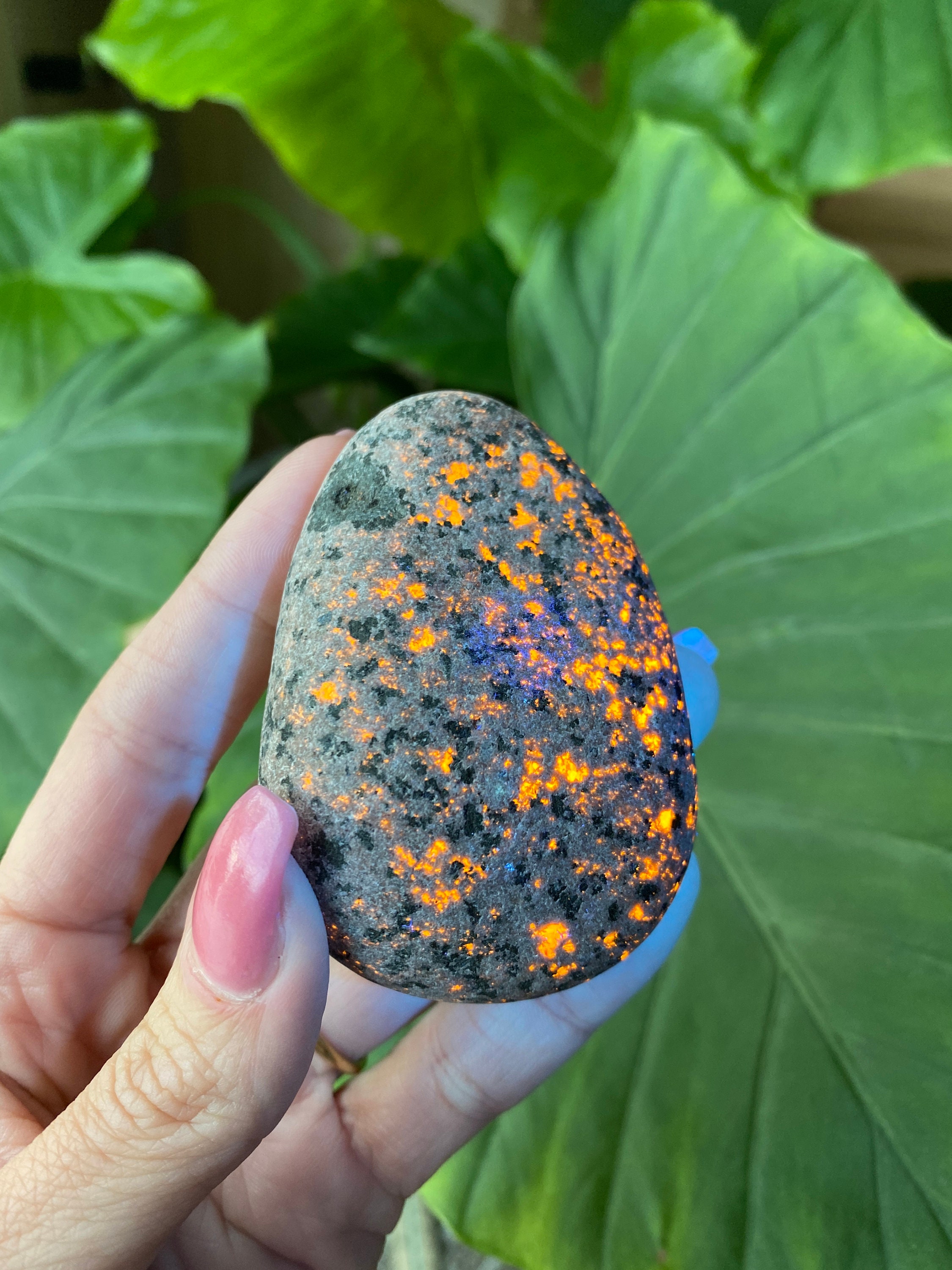 Yooperlite palm stone emberlite glowing yooperlite stone | Etsy