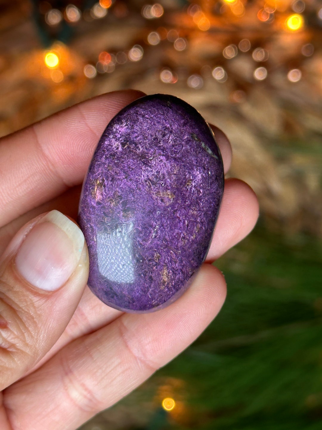 Purpurite Palm Stone - Etsy