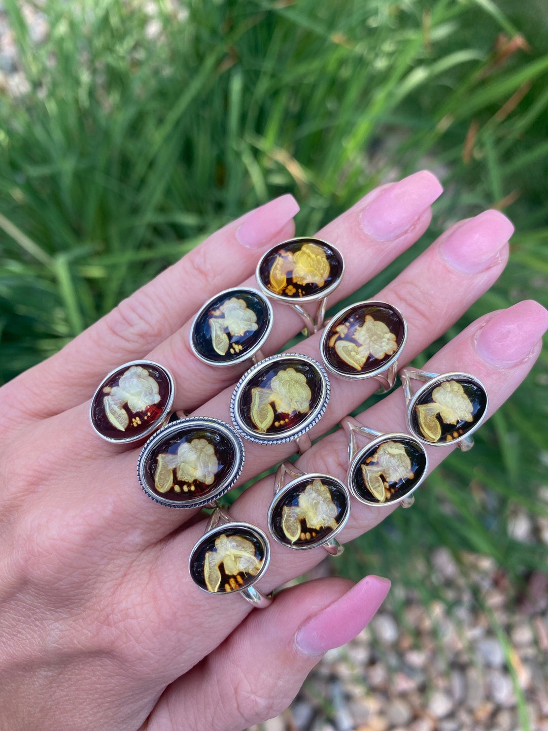 Hand Carved Amber Cameo Silhouette Ring, Cameo Ring, Amber Ring - Etsy