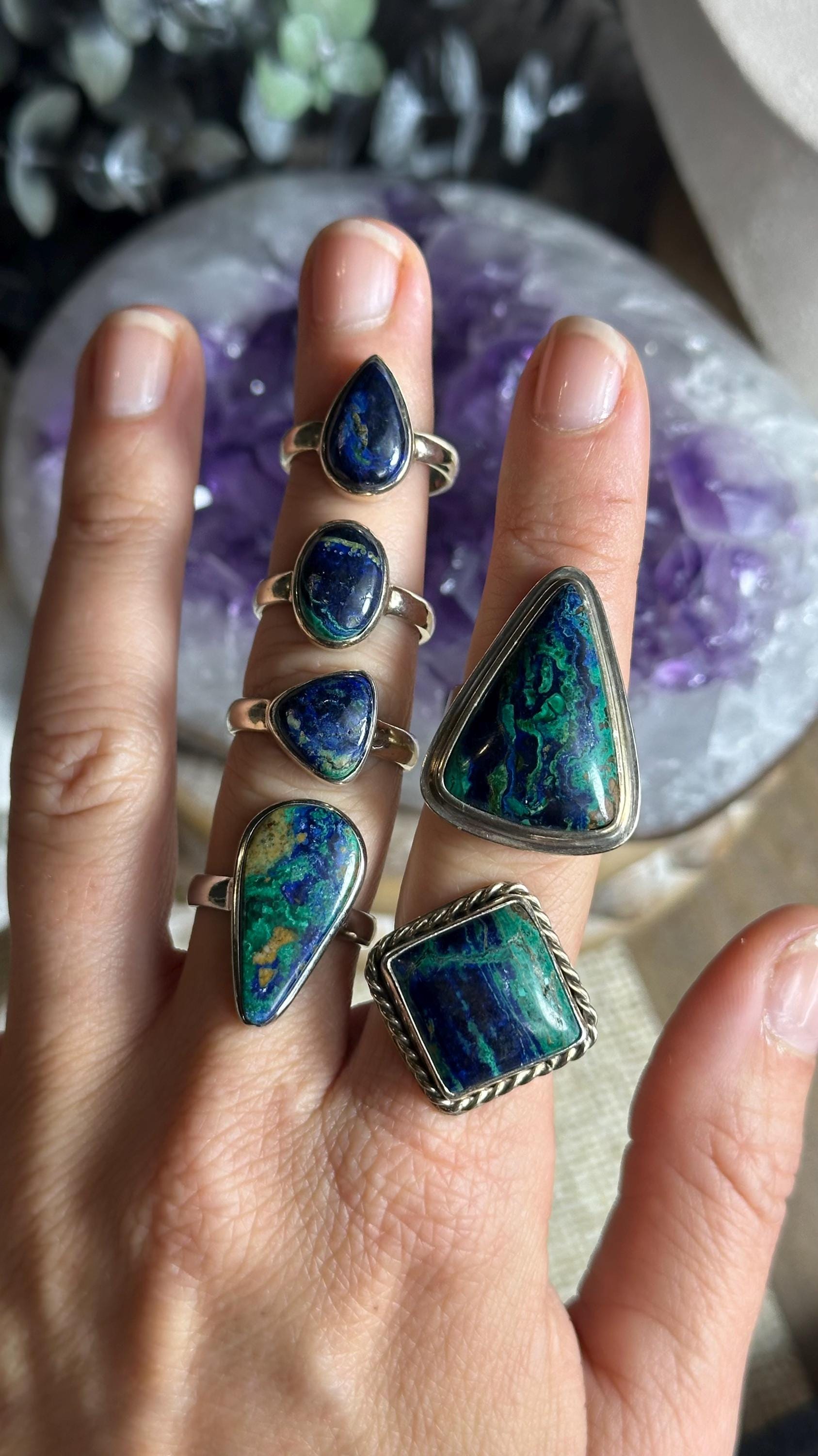 Azurite Ring, .925 Sterling Silver, Minimalist, Statement, Fitted - Etsy