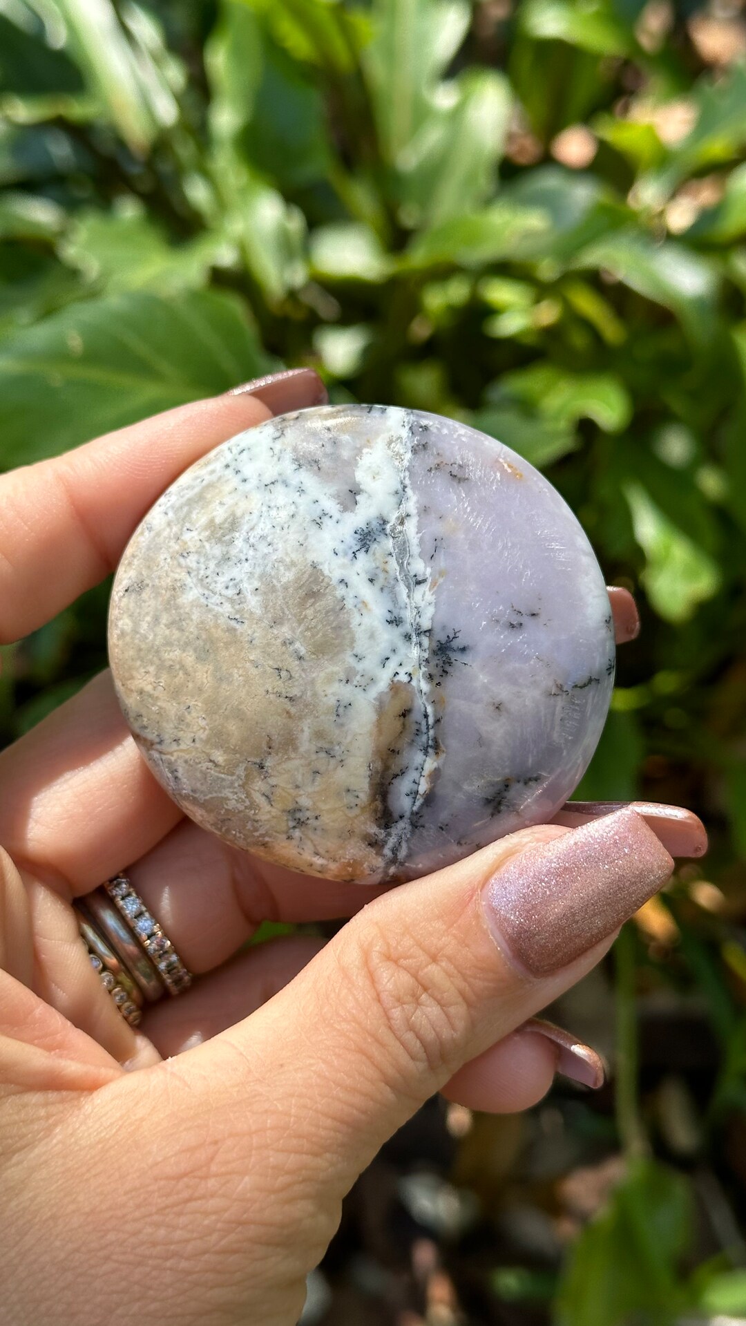 Mystic Merlinite Dendritic Purple Opal Palm Stone - Etsy