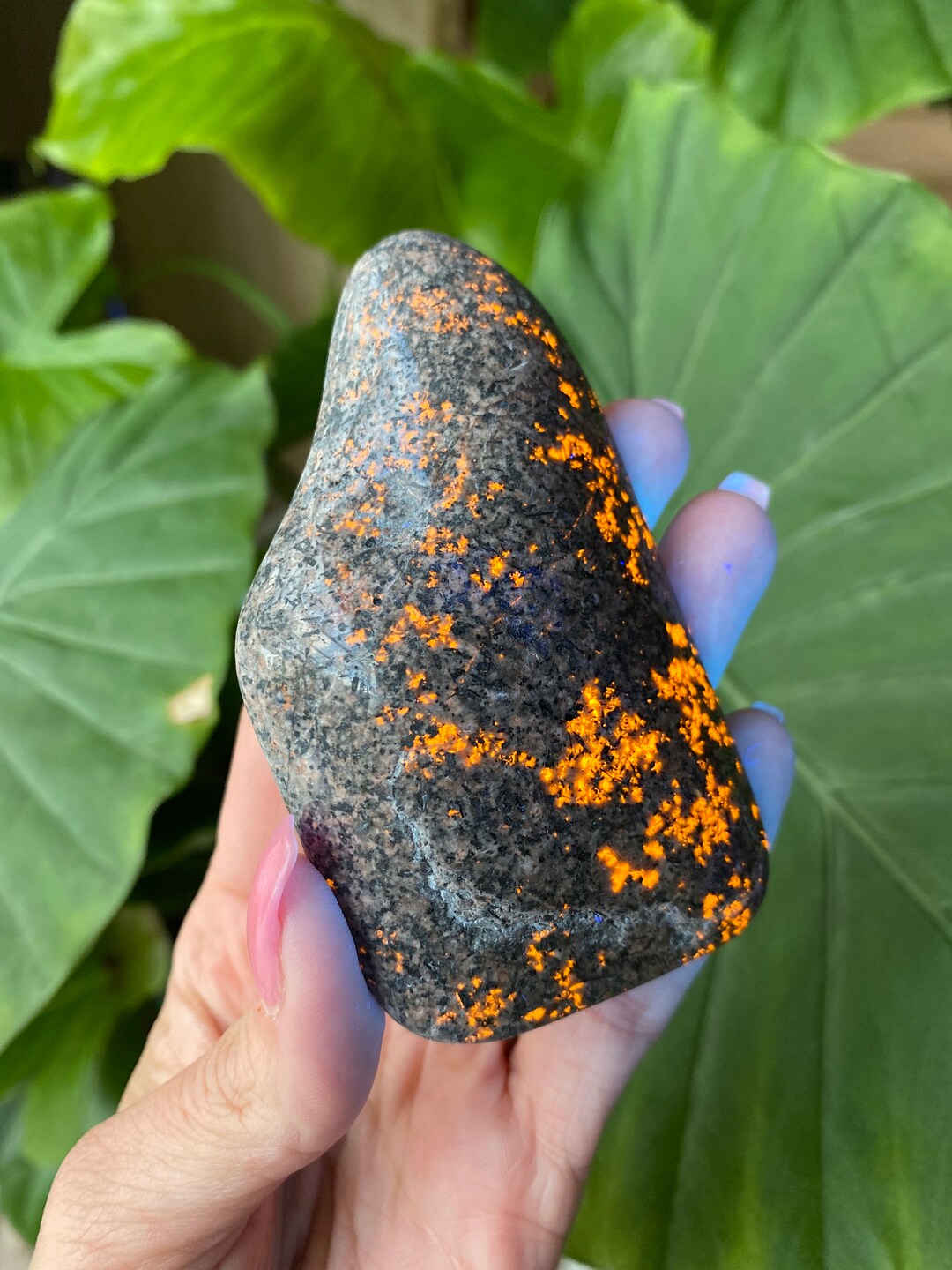 Yooperlite Palm Stone, Emberlite, Glowing Yooperlite Stone, Pocket ...