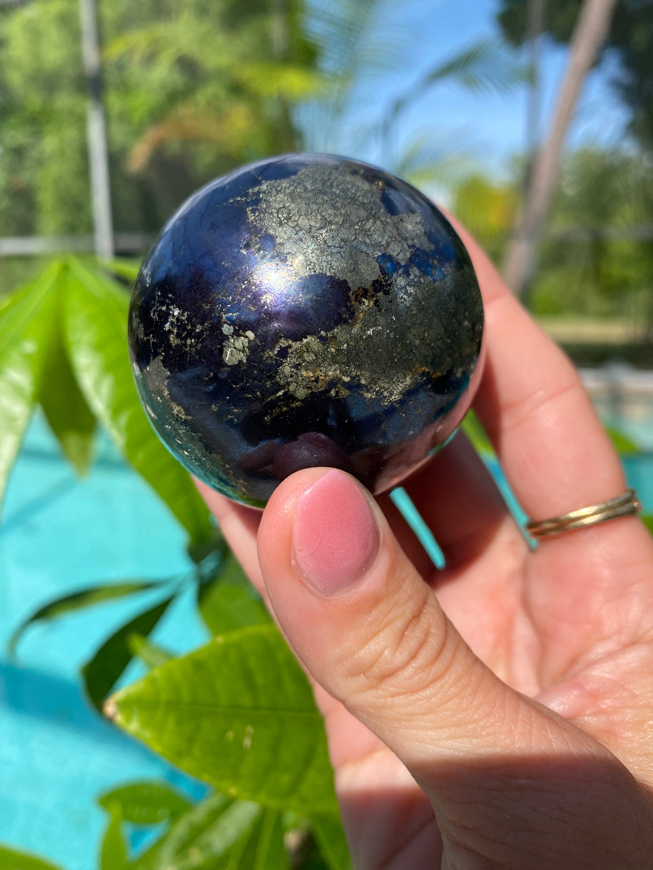 Covellite sphere covelite coveline Covaline Covalite | Etsy