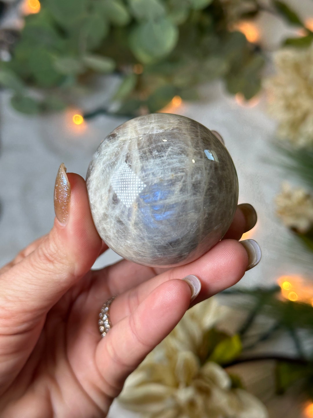 Sunfire Moonstone Sphere, Moonstone With Sunstone, Blue Flash - Etsy