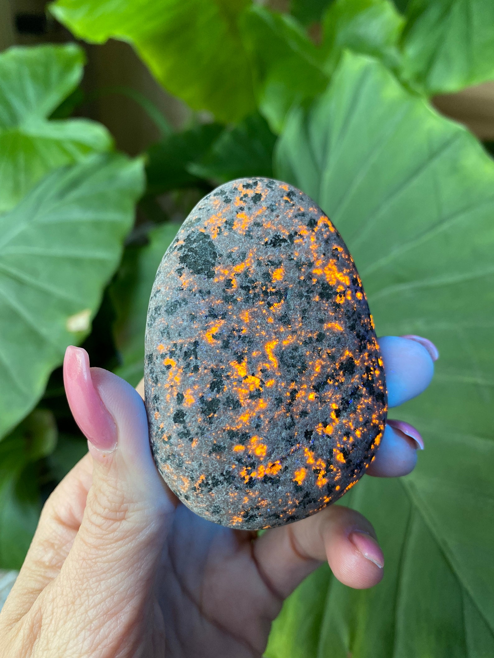 Yooperlite Palm Stone Emberlite Glowing Yooperlite Stone - Etsy