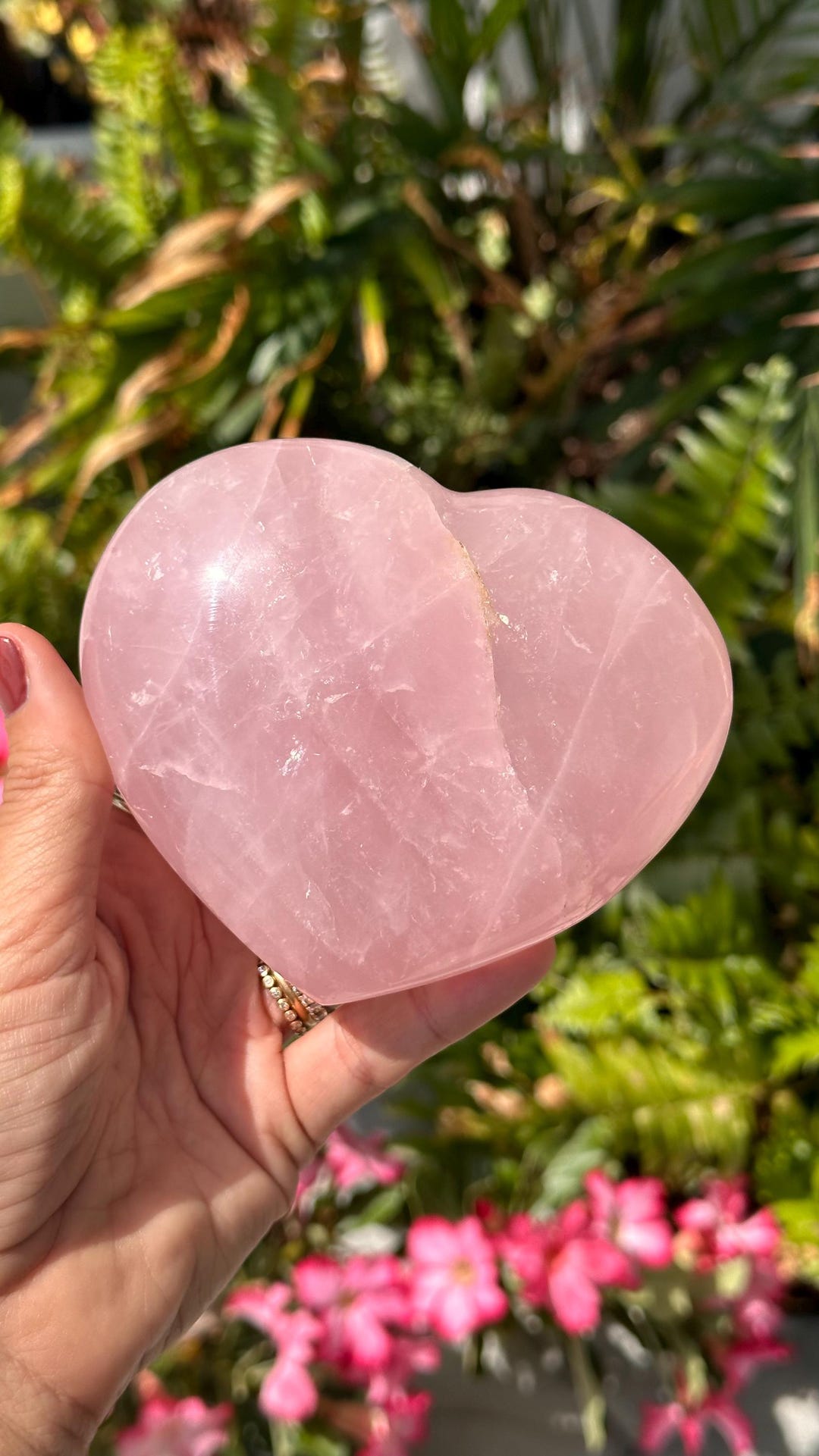 4 1/2” Rose Quartz Heart, Pink Quartz Heart, Protection Stone, Healing ...