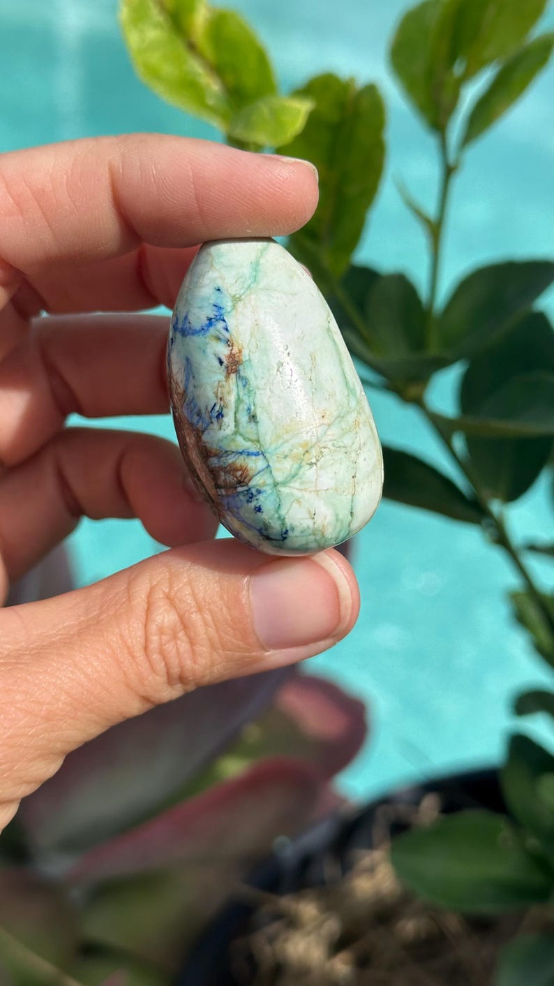 Azurite in Barite Palm Stone. NEW FIND - Etsy