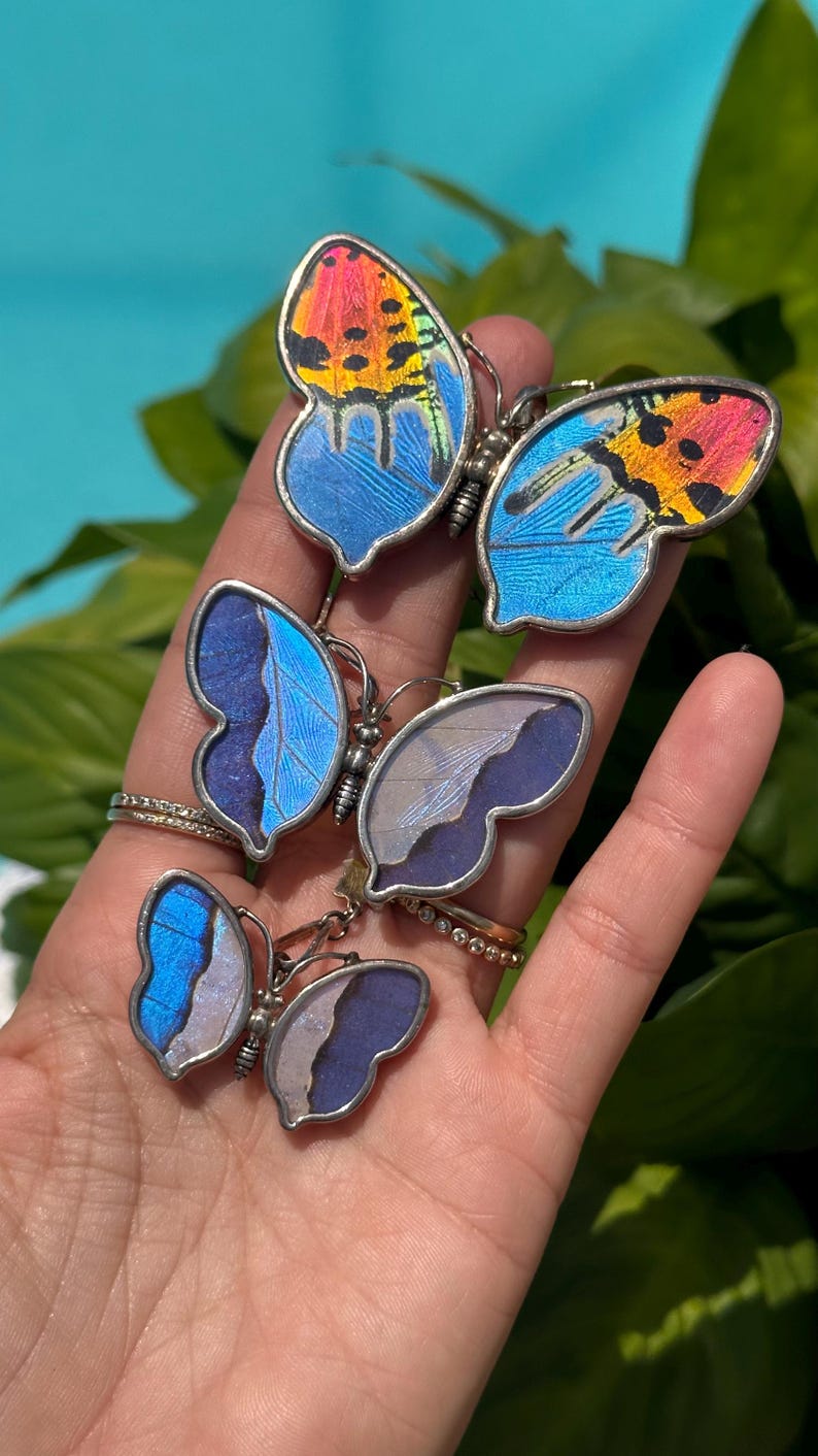 Butterfly Wing Pendant, .925 Silver - Etsy