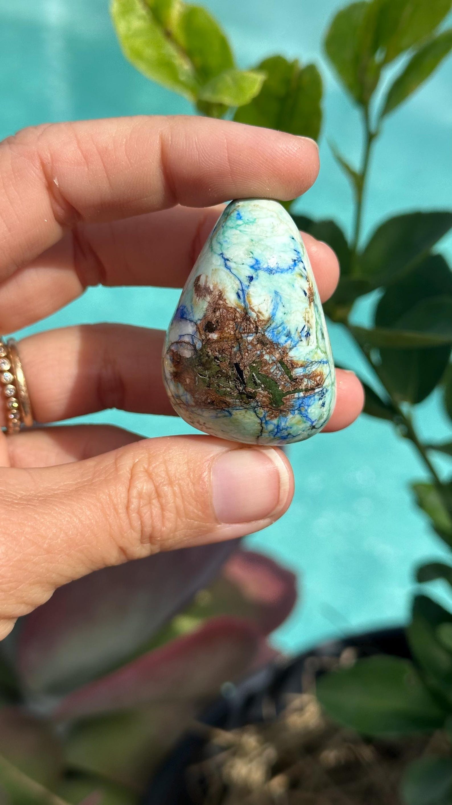 Azurite in Barite Palm Stone. NEW FIND - Etsy
