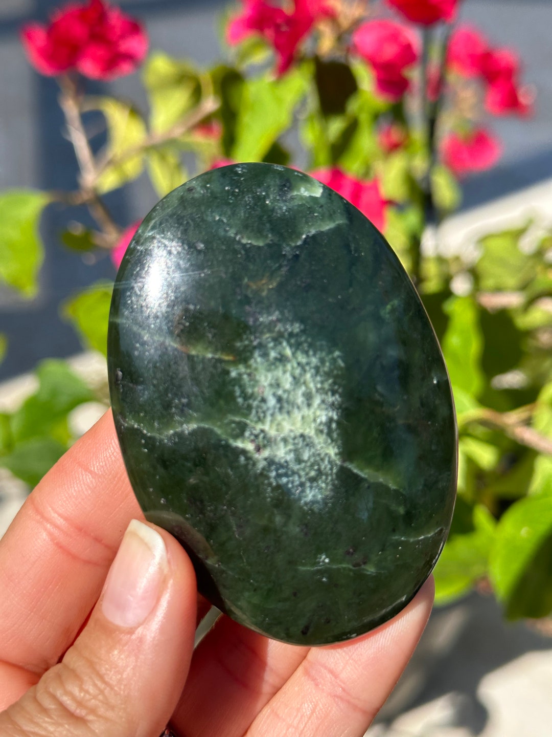 Nephrite Jade Palm Stone - Etsy