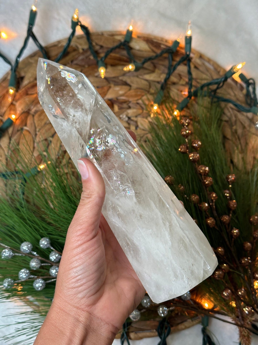 Large Clear Quartz Tower, Clear Crystal Point - Etsy