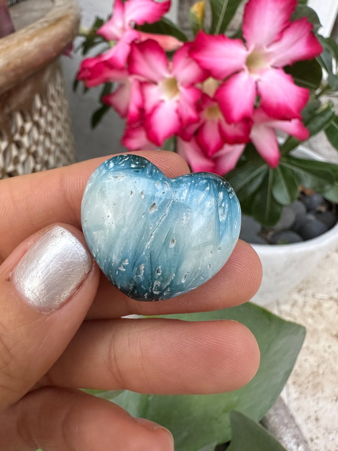 Blue Ice Heart Nakaurite Heart Glaciereite Heart - Etsy