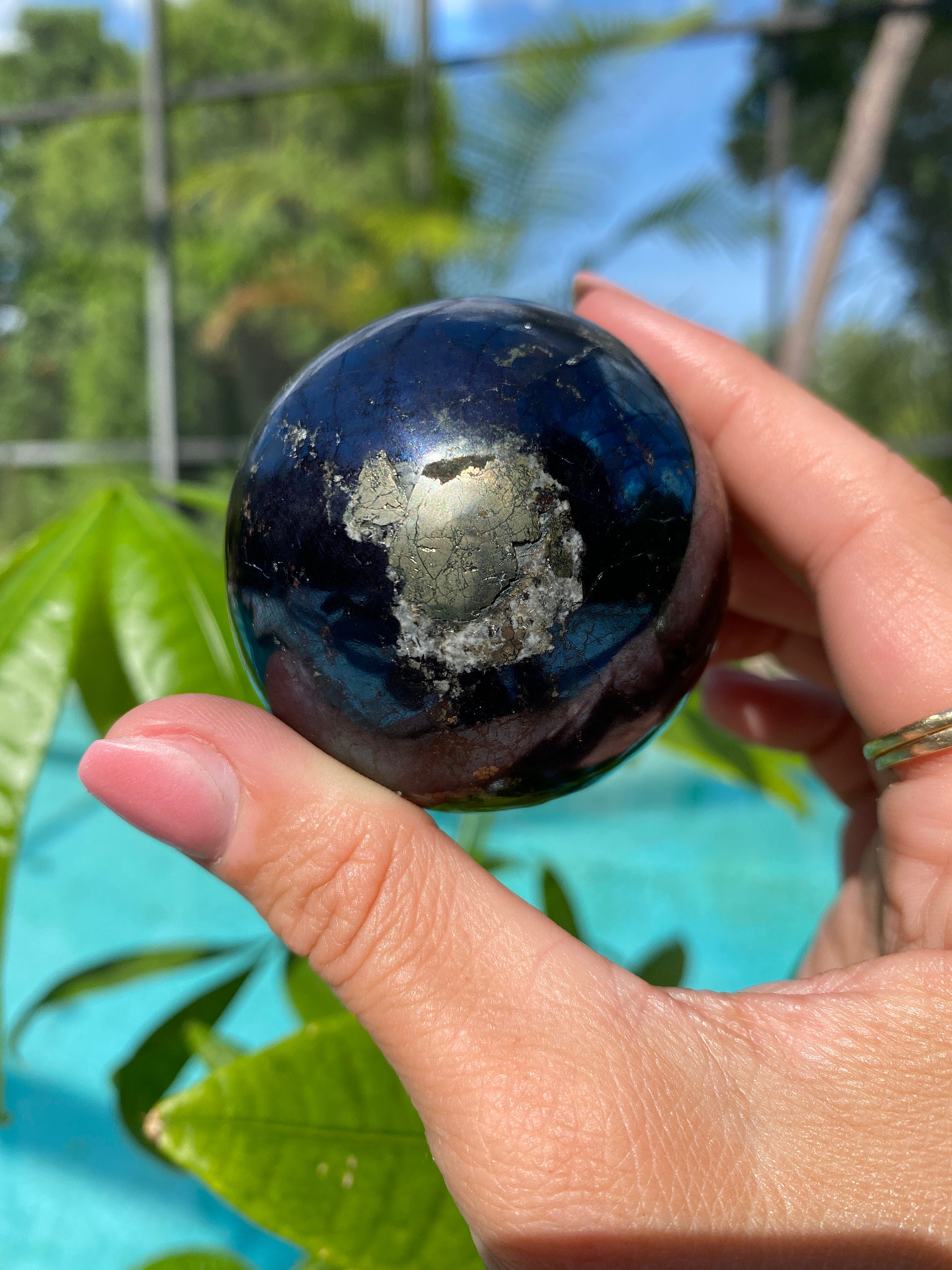 Covellite sphere covelite coveline Covaline Covalite | Etsy