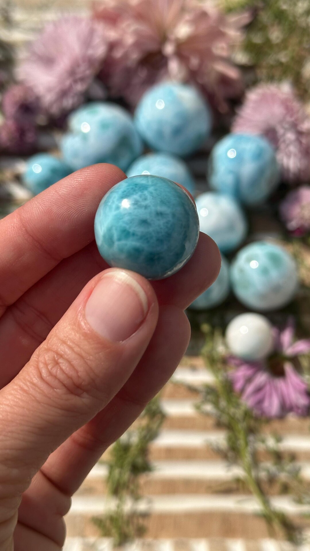 Larimar Sphere Stone Crystal Ball Carving - Etsy