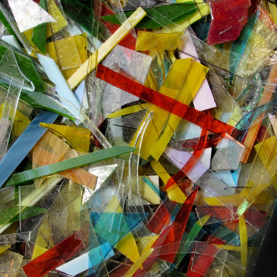 Mosaic Art Glass Scrap 3 Lbs Stained Glass Studio Scrap Glass - Etsy