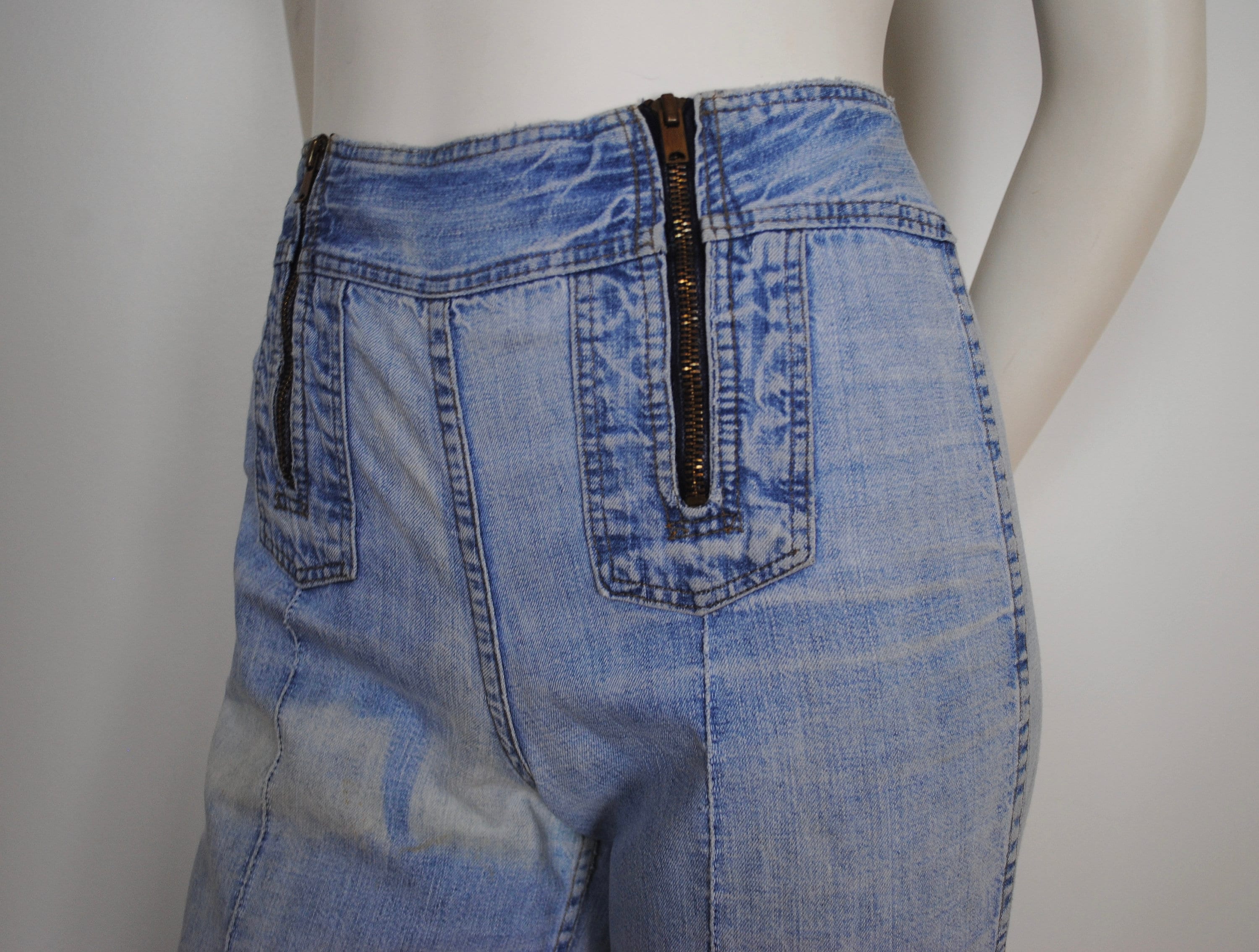 70s Wrangler Jeans - Vintage 1970s Double Front Zipper Denim 70s Wrangler Jeans - Vintage 1970s Double Front Zipper Denim