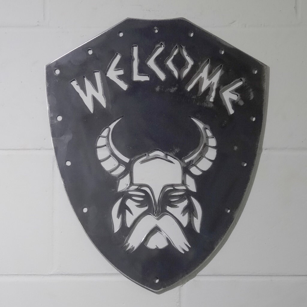 Viking Shield Norse Welcome Home Door Sign Cool Wall Art Solid | Etsy