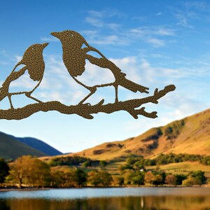 Magpie Metal Tree Art Metal Bird Garden Steel Rusty Silver Copper Gold ...