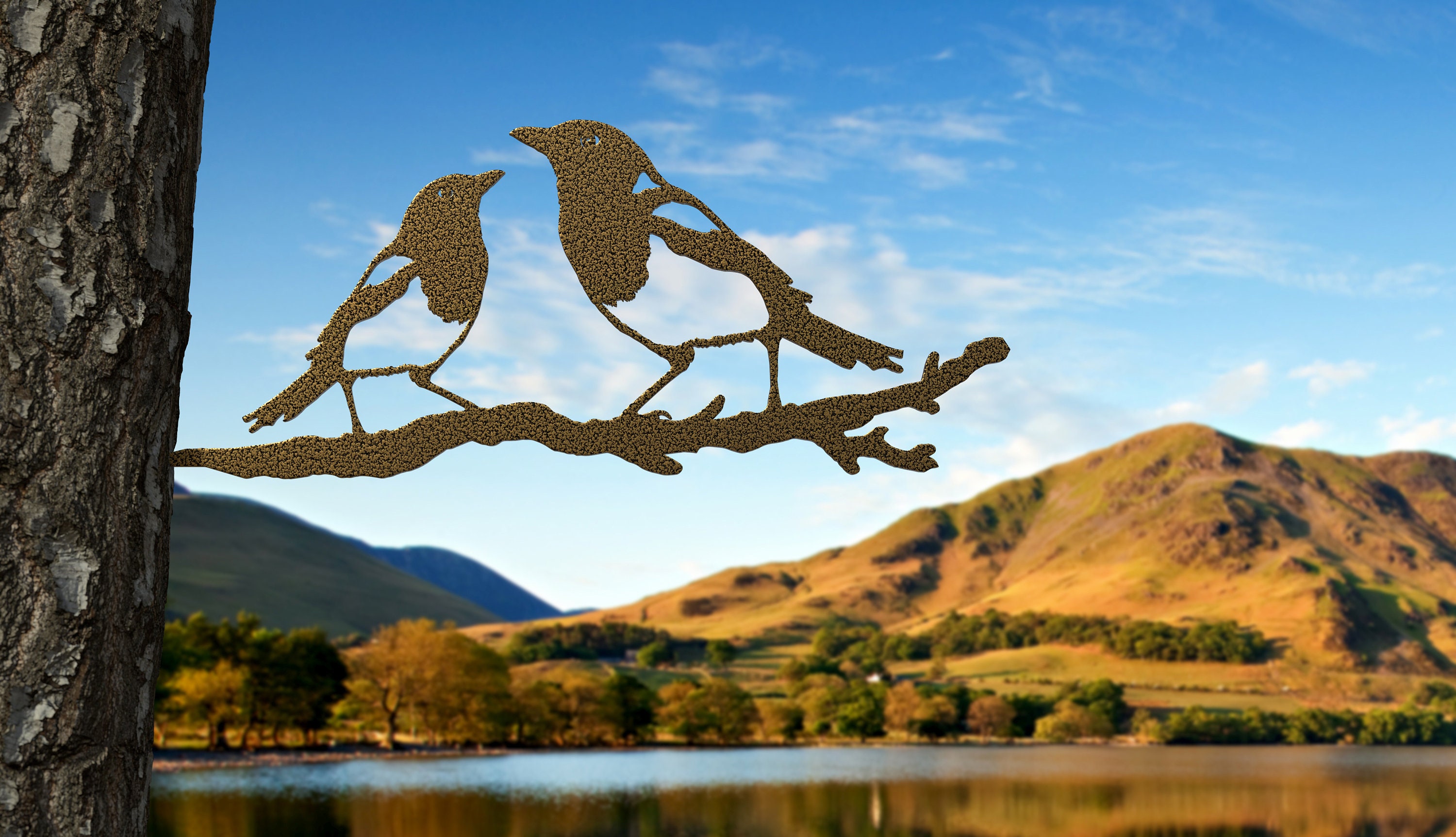 Magpie Metal Tree Art Metal Bird Garden Steel Rusty Silver - Etsy Australia