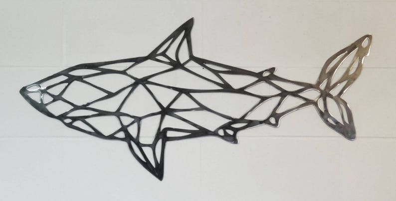 Geometric Shark wall art | Etsy