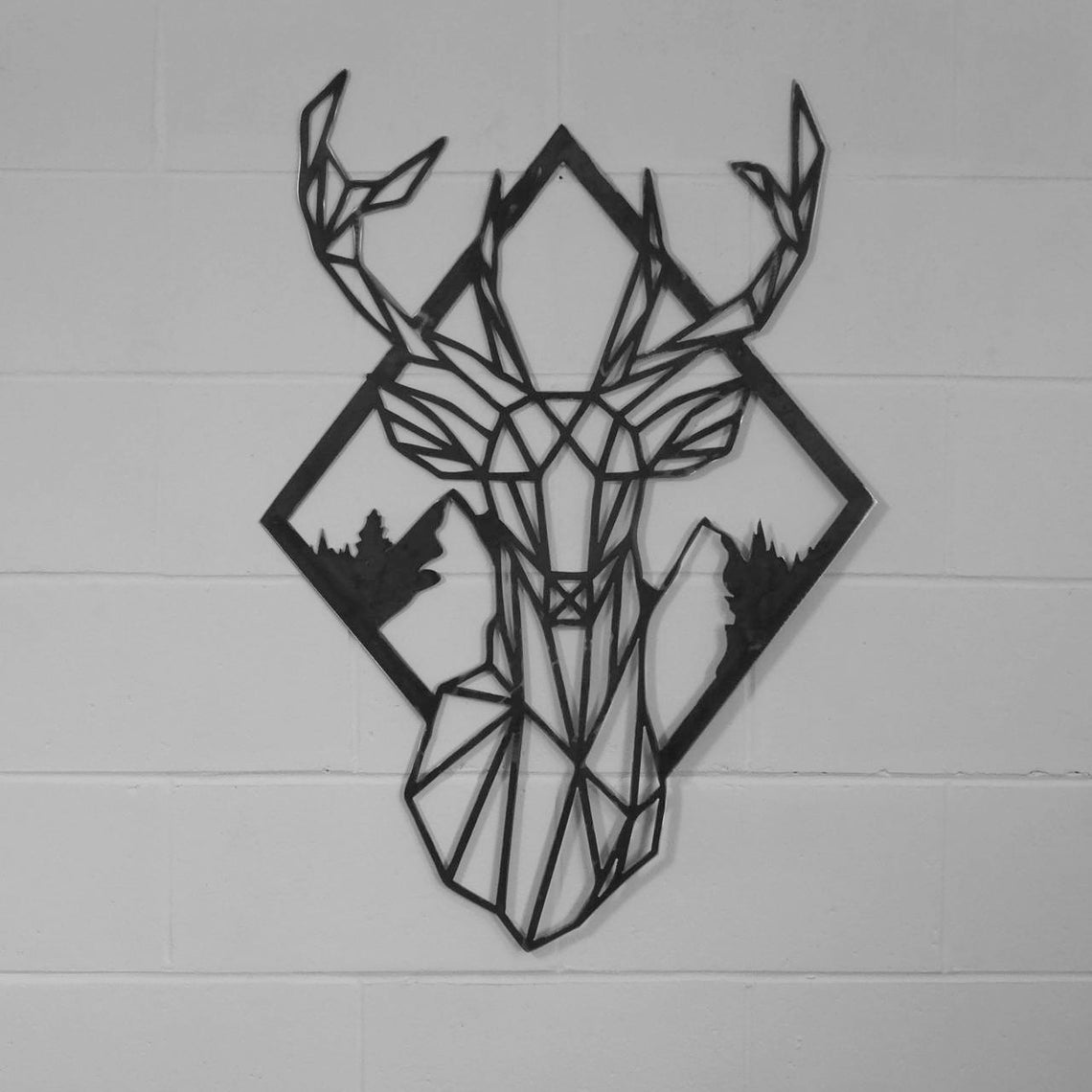 Geometric Stag Metal Steel Wall Art a Lovely Gift Present - Etsy Singapore