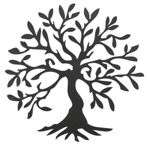Antique Silver Finish Rustic Style Tree of Life Solid Steel Metal Wall ...