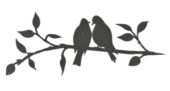 Birds On Tree Clipart Black And White