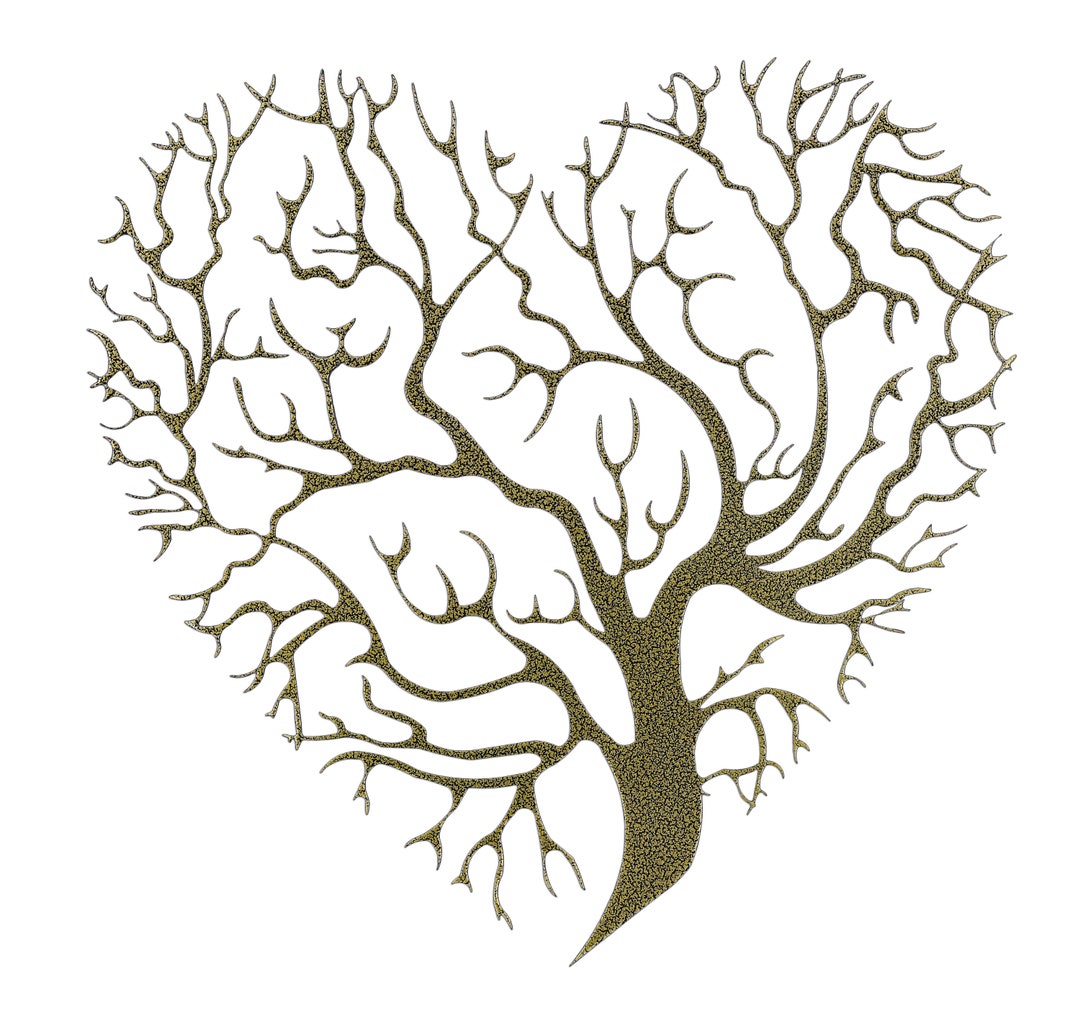 Heart Tree of Life Gold Vein Finish Metal Wall Art, Artwork, Gift ...