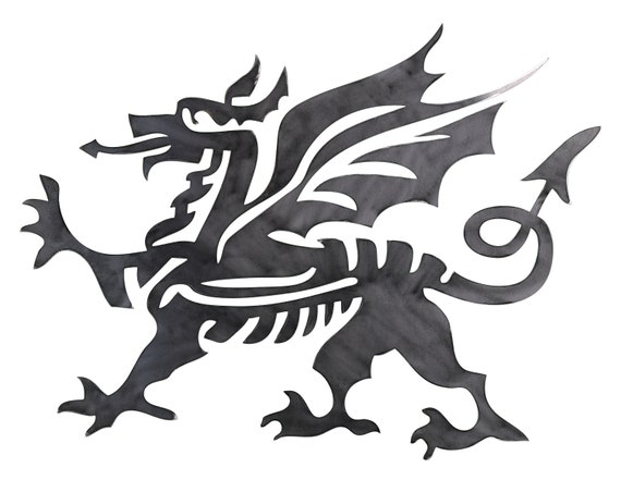 CYMRU Welsh Dragon Wall Art Solid Steel Metal Hand Finished Y | Etsy