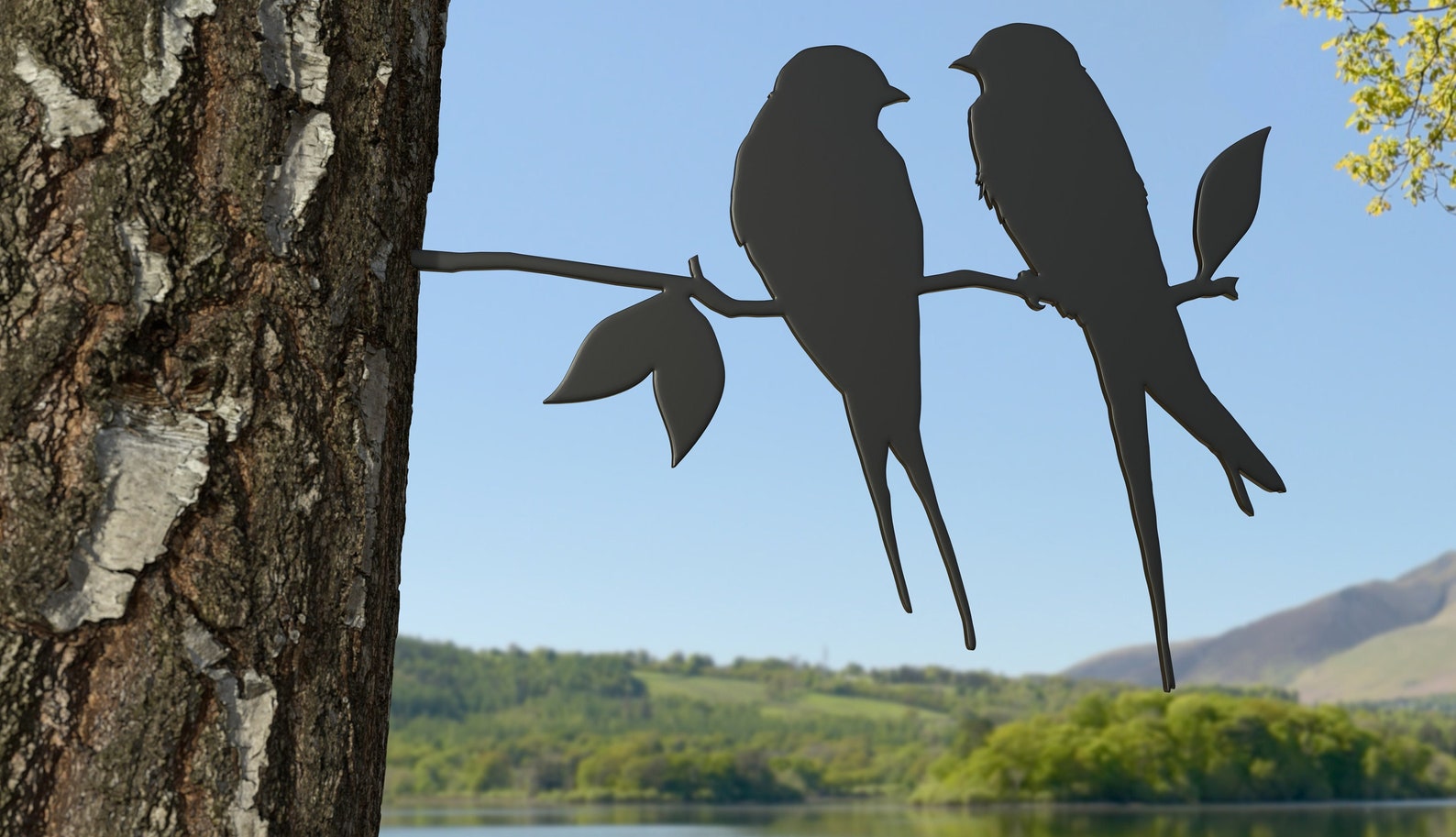 Barn Swallows love Birds Metal Tree Art Metal Bird Garden - Etsy