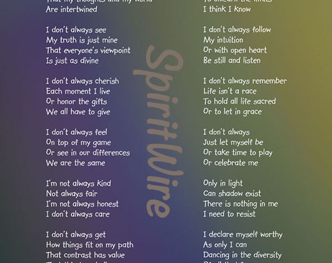 Perfectly Me Poem by Dan Coppersmith Uplifting Poem & | Etsy