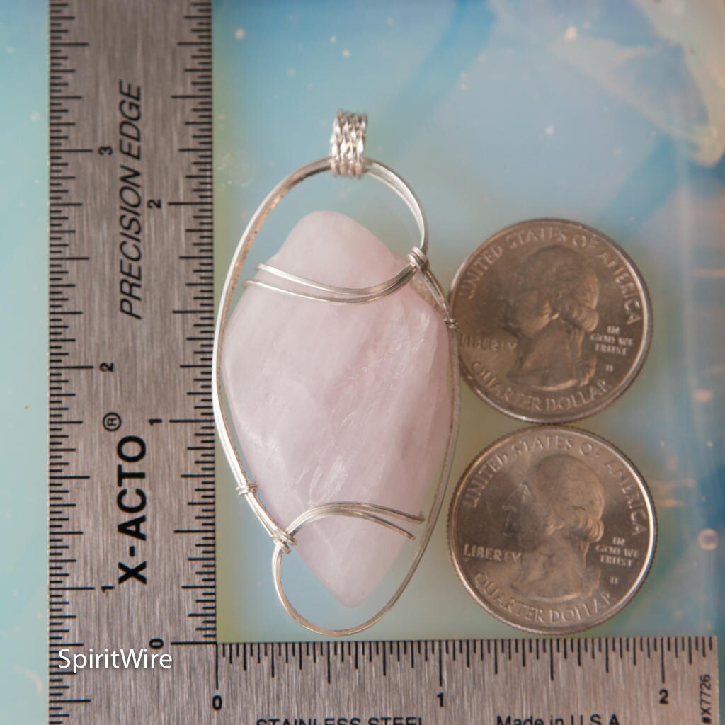 Glistening Pink Kunzite Crystal Pendant Sterling Silver Wire - Etsy