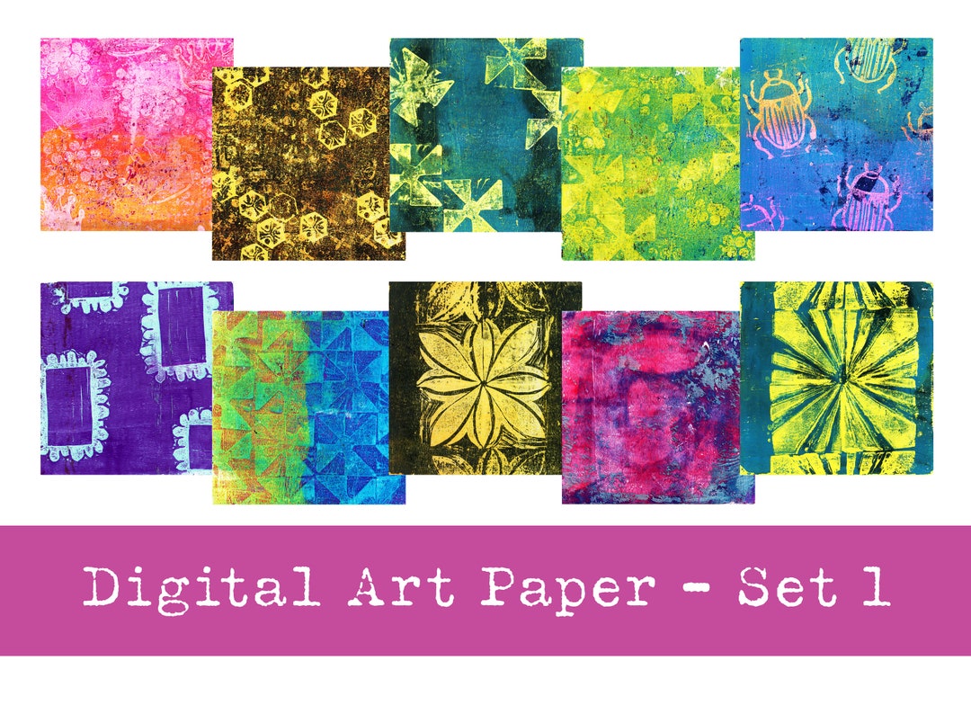 Digital Art Paper | Set 1 | JPG Files | 6x6 | Image Transfer | 10 ...