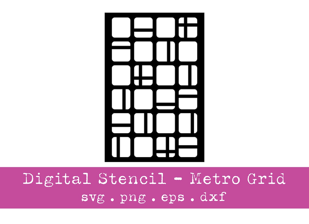 Digital Stencil | Metro Grid Pattern | SVG | Vector File - Etsy