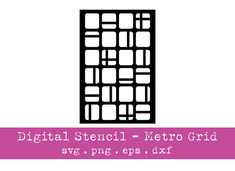 Digital Stencil | Metro Grid Pattern | SVG | Vector File - Etsy