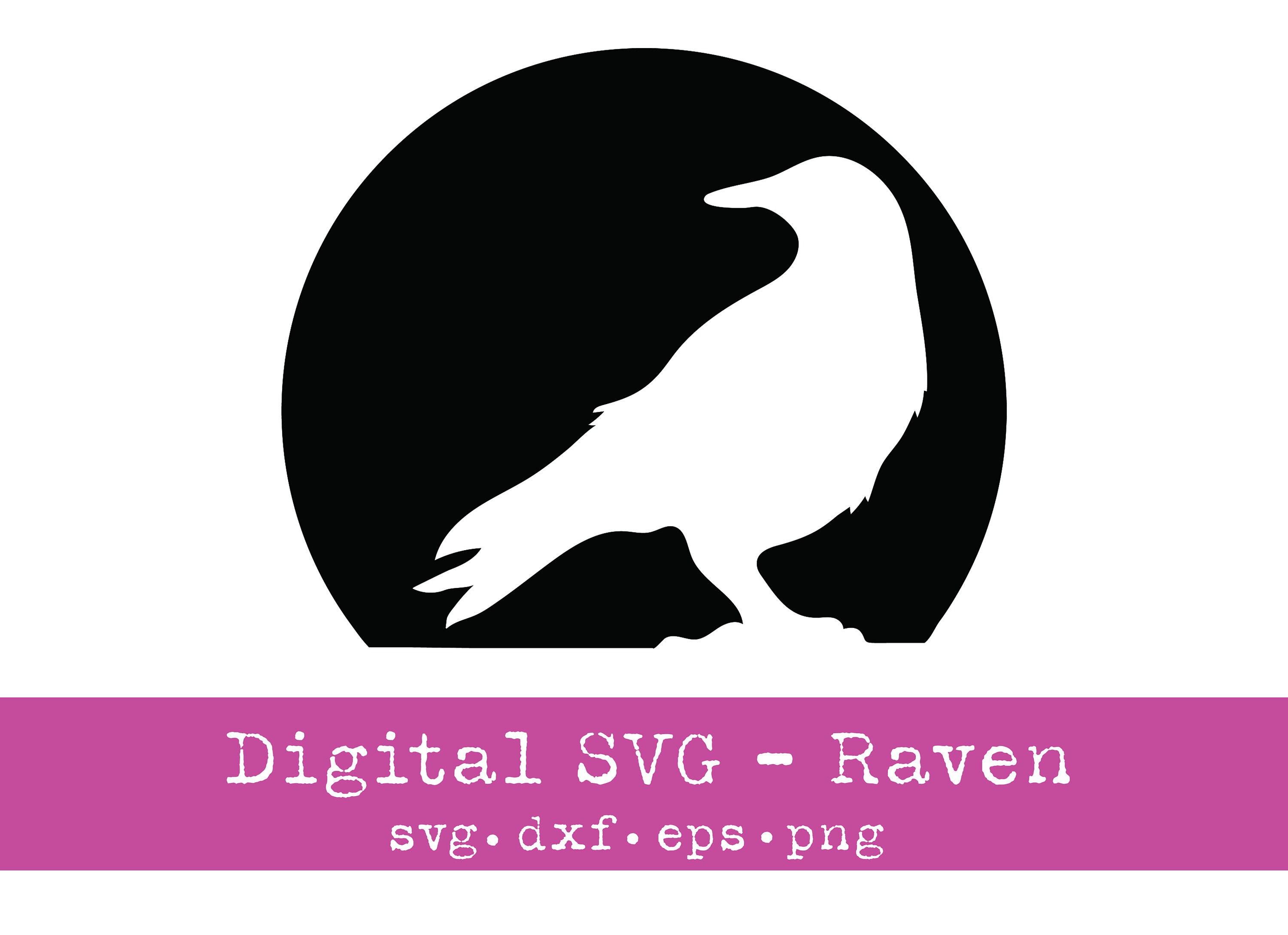 Raven Silhouette Halloween Digital SVG Cricut Cutting - Etsy