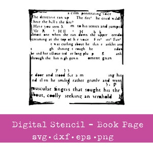 Book Page Print | Book Text | Digital Stencil | SVG | Vector File - Etsy