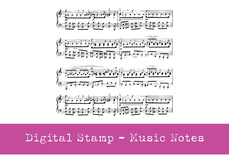 Music Sheet | Musical Notes | Digital Stamp | PNG - Etsy