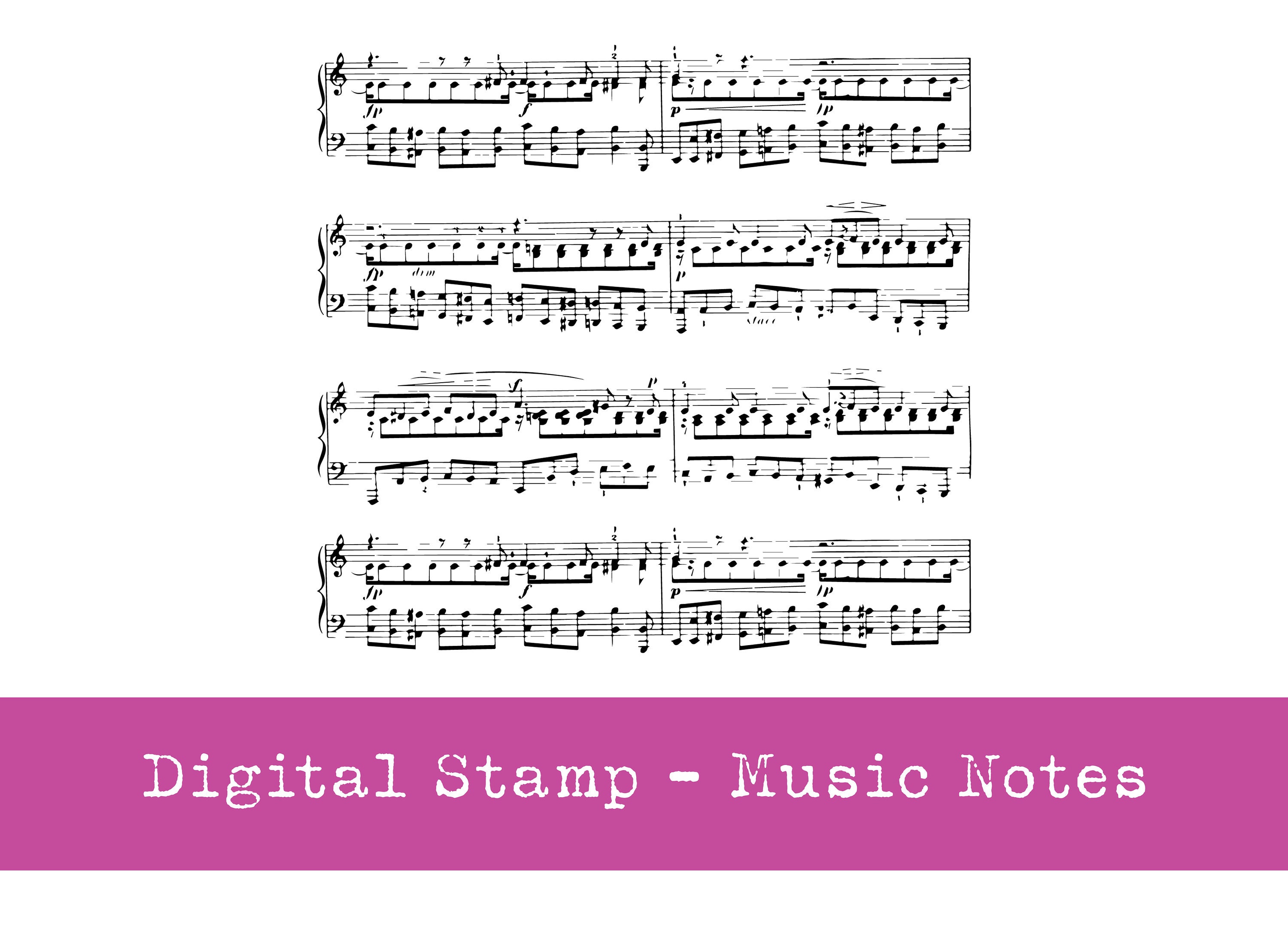Music Sheet | Musical Notes | Digital Stamp | PNG - Etsy