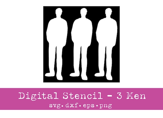 Digital Stencil 3 Men SVG Vector File - Etsy