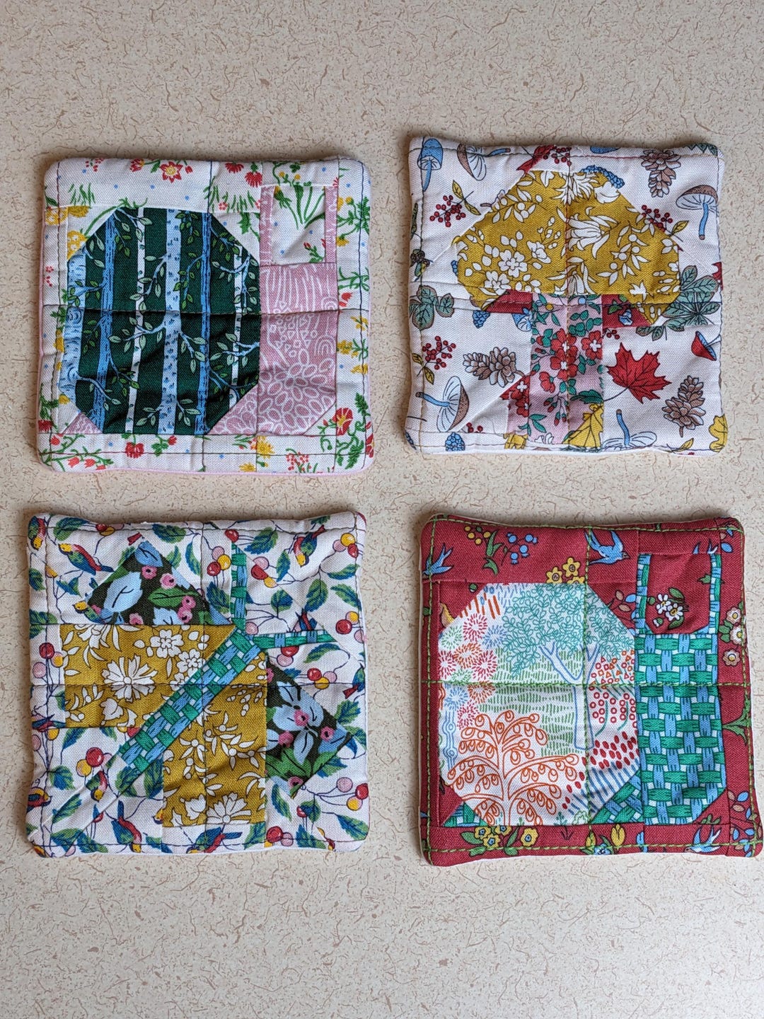 Quilted Coaster Set - Etsy