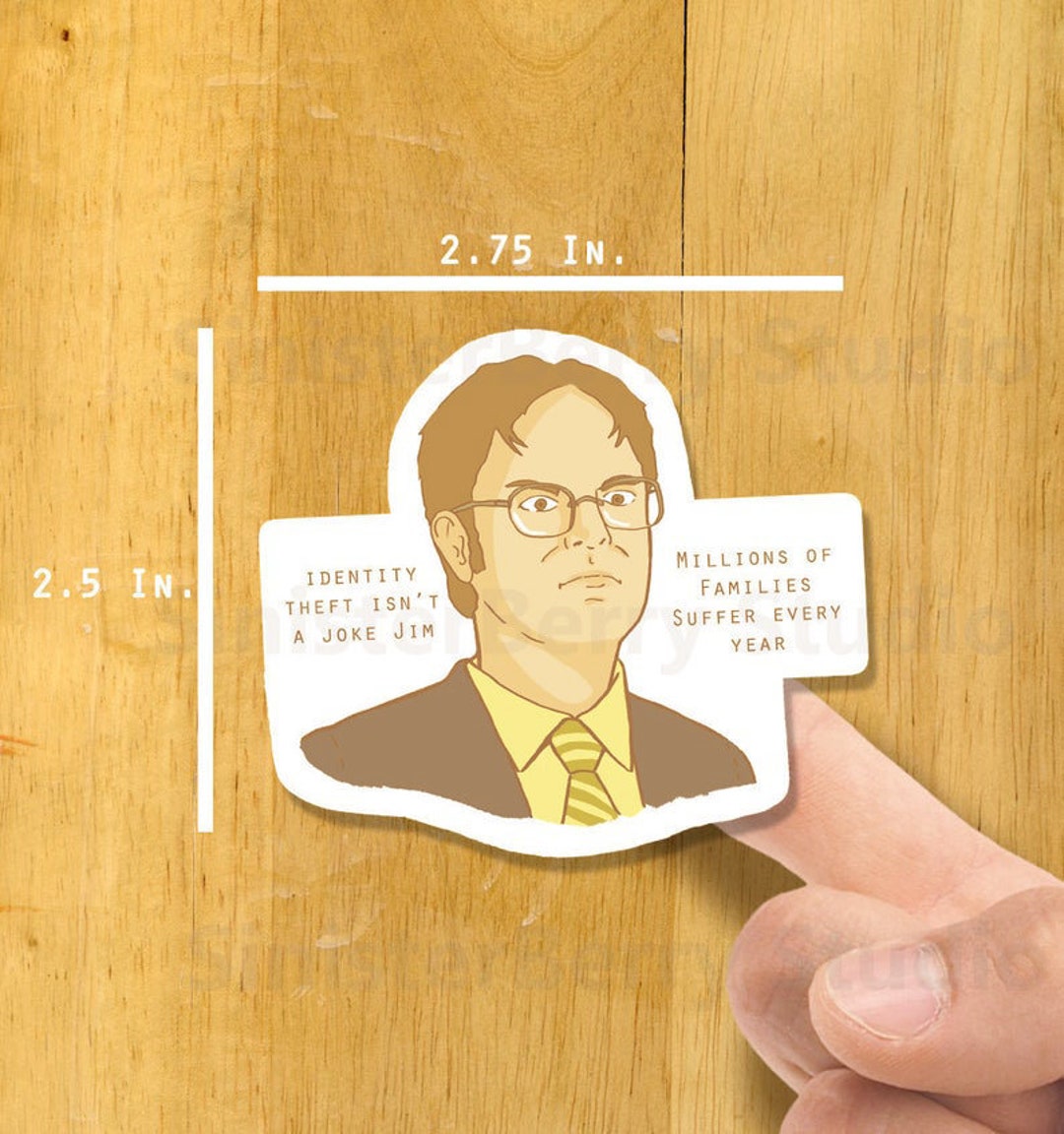 Funny Office Sticker identity Theft Isn't a Joke Jim - Etsy