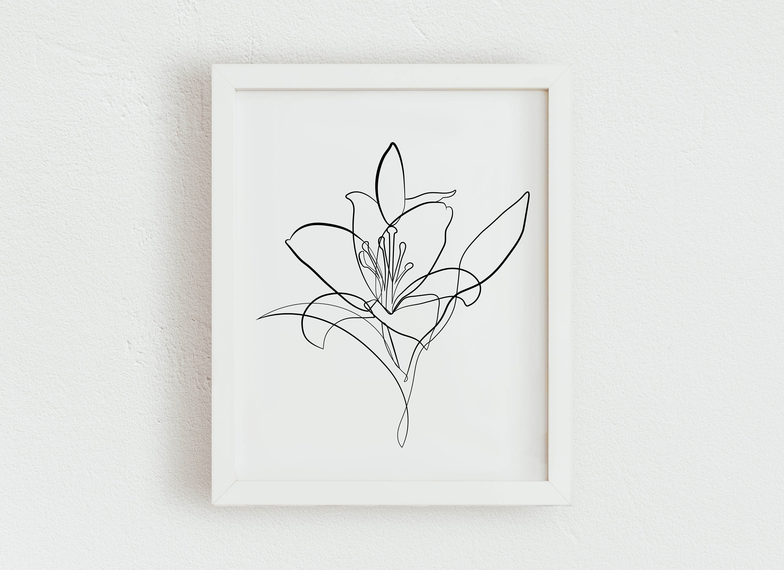 Lily Flower one line Drawing Botanical Line Art Abstract | Etsy