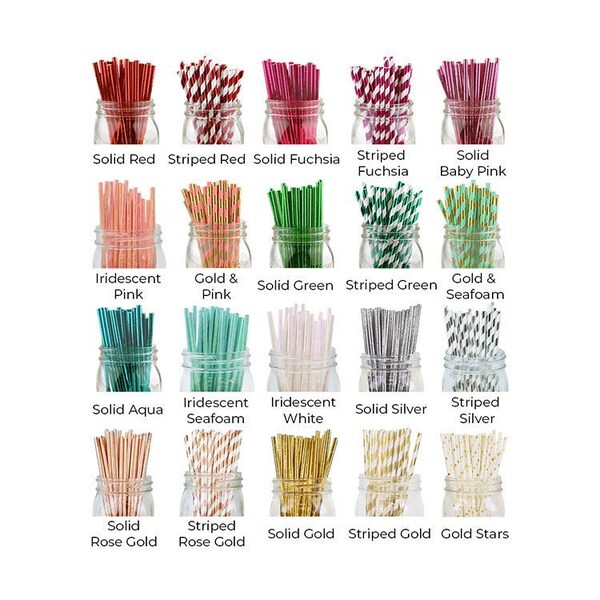 Silver Paper Straws - Etsy