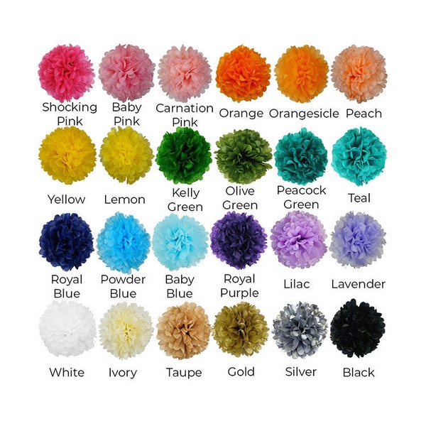 Paper Pom Poms - Etsy