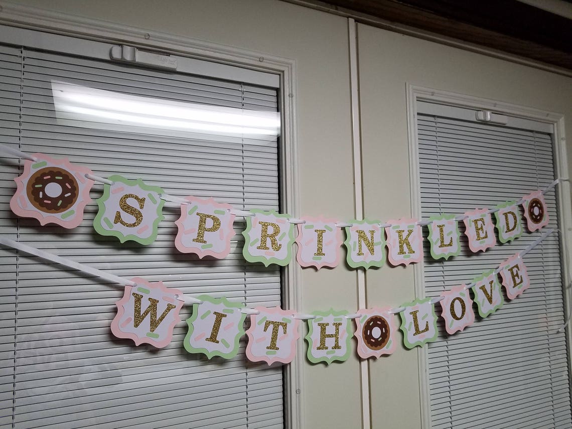 Sprinkled With Love Banner Baby Shower Banner Cupcake | Etsy