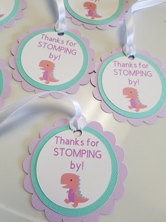 2 DOZEN Dinosaur favor tags dinosaur table scatter princess | Etsy