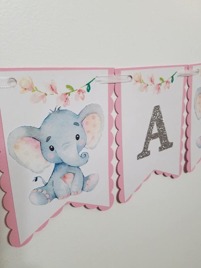 Elephant Banner, Elephant Baby Shower, Elephant It's a Girl, Elephant ...